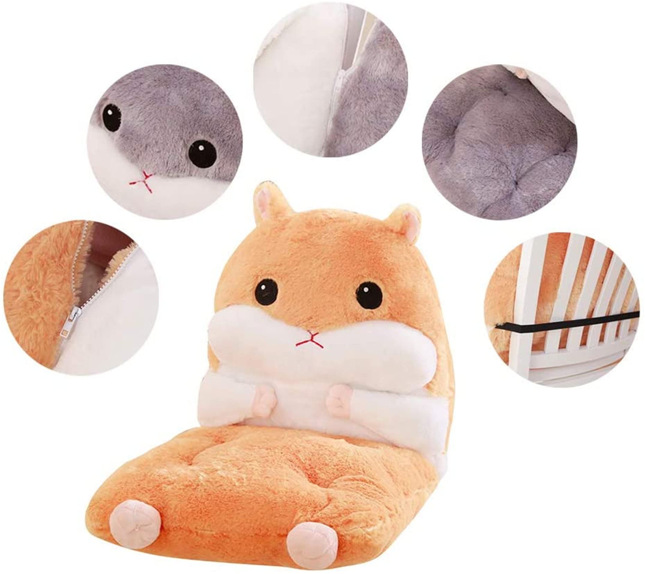 YILANLAN Cute Hamster Chair Cushion Floor Cushion Cartoon Animal Cushion car Cushion Office Cushion (45cm*45cm*40cm, Orange)