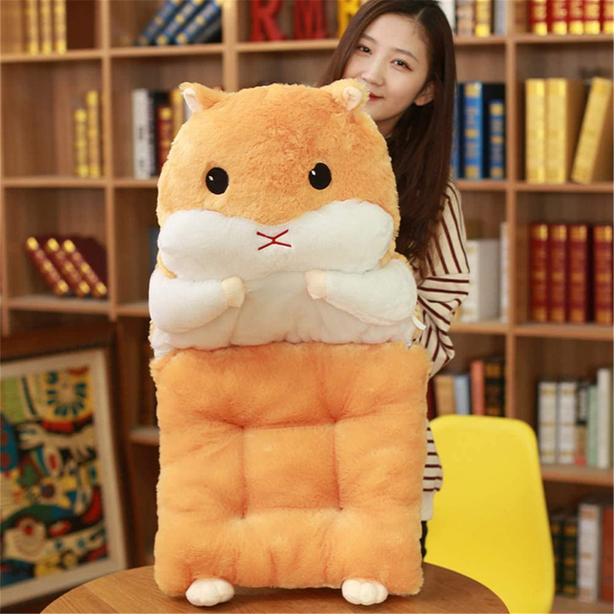 YILANLAN Cute Hamster Chair Cushion Floor Cushion Cartoon Animal Cushion car Cushion Office Cushion (45cm*45cm*40cm, Orange)