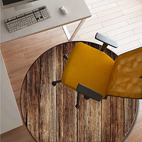 Wood Grain Rolling Chair Mat for Carpet Non-Slip Gaming Rug Non-Slip Rug  for Office Chair Computer 37 Inch