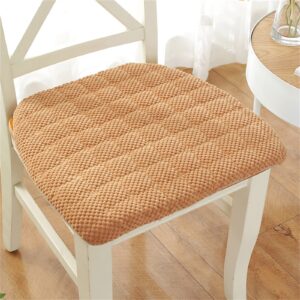 seat pads for dining chairs set of 2, with ties anti-slip detachable corduroy solid color chair cushion for garden office living room seat cushions,khaki,40*42cm(6pcs)