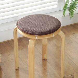 round anti-slip chair pad with straps all season chair pad cushion solid color stool cushion memory foam dining chair cushion pad for office chair kitchen chair dinning chair-d d34cm(14inch)