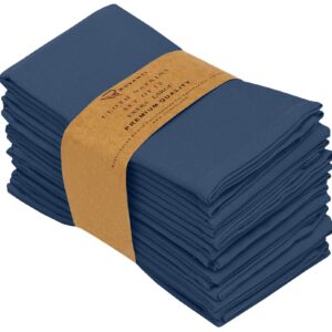 Ruvanti Cloth Napkins Set of 12, 18x18 Inches Napkins Cloth Washable, Soft, Durable, Absorbent, Cotton Blend. Table Dinner Napkins Cloth for Hotel, Lunch, Restaurant, Weddings, Parties - Navy Blue