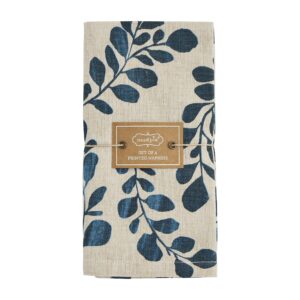 Mud Pie Leaf Napkin Set, Blue, 18" x 18"