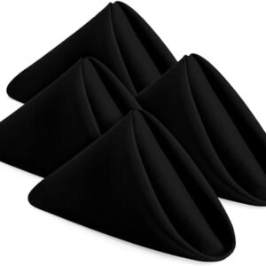 Utopia Home [24 Pack, Black] Cloth Napkins 17x17 Inches, 100% Polyester Dinner Napkins with Hemmed Edges, Washable Napkins Ideal for Parties, Weddings and Dinners