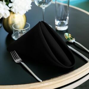 Utopia Home [24 Pack, Black] Cloth Napkins 17x17 Inches, 100% Polyester Dinner Napkins with Hemmed Edges, Washable Napkins Ideal for Parties, Weddings and Dinners