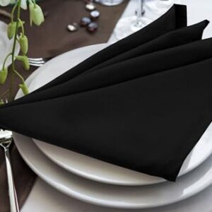 Utopia Home [24 Pack, Black] Cloth Napkins 17x17 Inches, 100% Polyester Dinner Napkins with Hemmed Edges, Washable Napkins Ideal for Parties, Weddings and Dinners