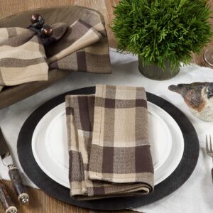 100% Cotton Plaid Design Table Napkins (Set of 4)