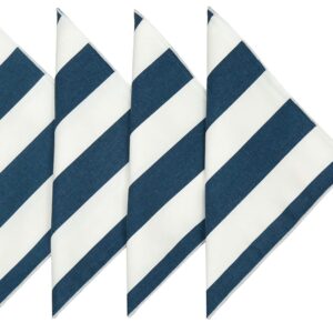 Blue and White Cloth Napkins 18" Dinner to Mix with Red White and Blue Stripes, July 4 Décor Patriotic Stars and Stripes Cotton Linen Napkins Pk 4