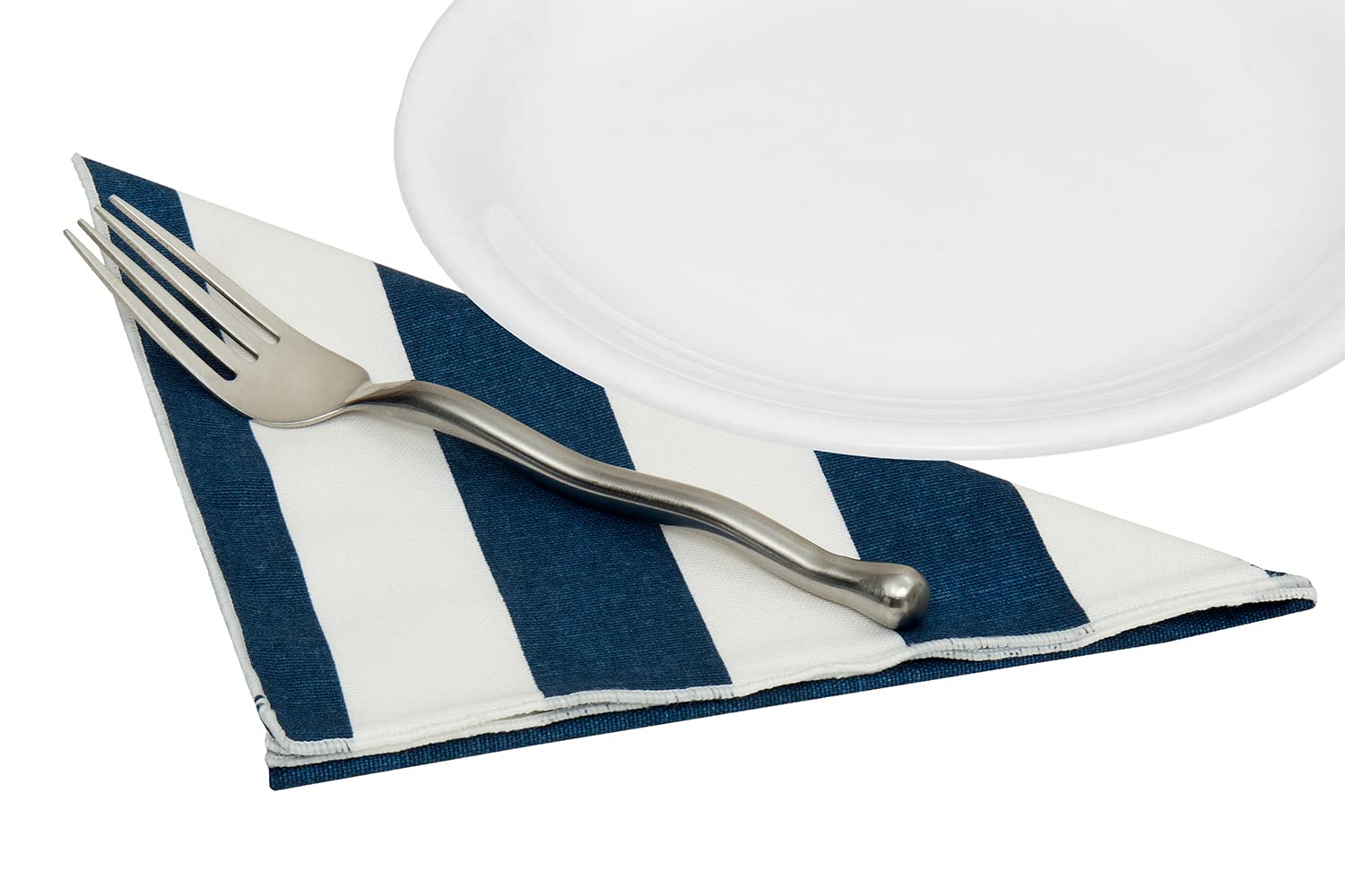 Blue and White Cloth Napkins 18" Dinner to Mix with Red White and Blue Stripes, July 4 Décor Patriotic Stars and Stripes Cotton Linen Napkins Pk 4