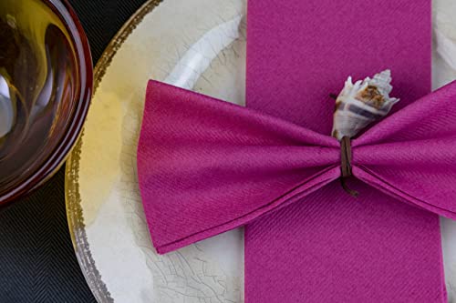 SimuLinen Magenta Dinner Napkins Paper Disposable & Decorative –Dinner Napkins with Linen-feel, Cloth-Like & KOSHER for Passover, Easter, Weddings, Shower Napkins – Size: 16”x16” – Box of 50