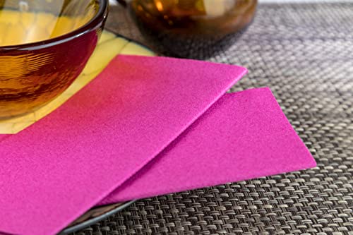 SimuLinen Magenta Dinner Napkins Paper Disposable & Decorative –Dinner Napkins with Linen-feel, Cloth-Like & KOSHER for Passover, Easter, Weddings, Shower Napkins – Size: 16”x16” – Box of 50