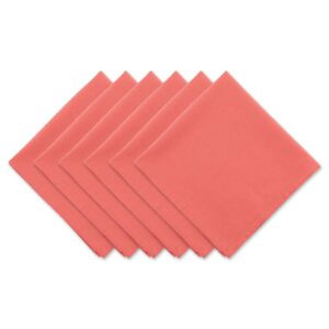 DII Solid Napkin Set Collection, 20x20, Coral Reef, 6 Piece