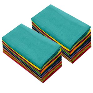 cotton craft multicolor cloth napkins - set of 24 pure cotton everyday lunch dinner napkin - spring summer fall holiday birthday party gift - soft washable absorbent reusable napkin - oversized 20x20