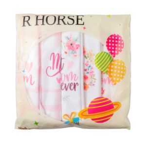 R HORSE 5Pcs Best Mom Kitchen Dish Towel Set Absorbent Quick Dry Cloth Dish Tea Towels Reusable Hand Towels Bar Hand Dishcloths Kitchen Rag Happy Mother's Day Decor for Bathroom Kitchen Home Supplies