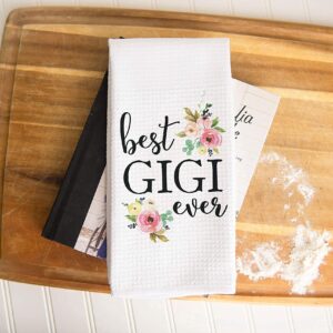 CANARY ROAD Best Gigi Ever Towel | Waffle Weave Dish Towel | Gigi Birthday Present | Gift for Mom | Mother's Day Gift | Gigi Birthday Gift