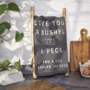 Primitives by Kathy Love You A Bushel and A Peck and A Hug Around The Neck Decorative Kitchen Towel, Cotton