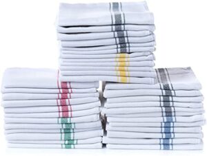 simpli-magic 79272 herringbone dish towels, kitchen towels, pack of 18, multi, 15"x26"