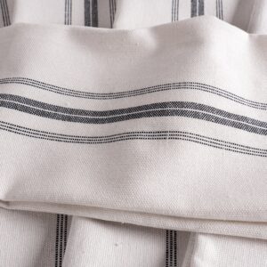 KAF Home Classic Farmhouse Stripe Kitchen Towels, Pure Cotton Dish Towels, Towel Dish Cloths for Cooking, Cleaning, and Dining, Set of 12, Charcoal