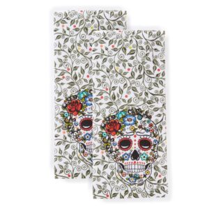 fiesta skull & vine kitchen towel set, multi, 2 piece