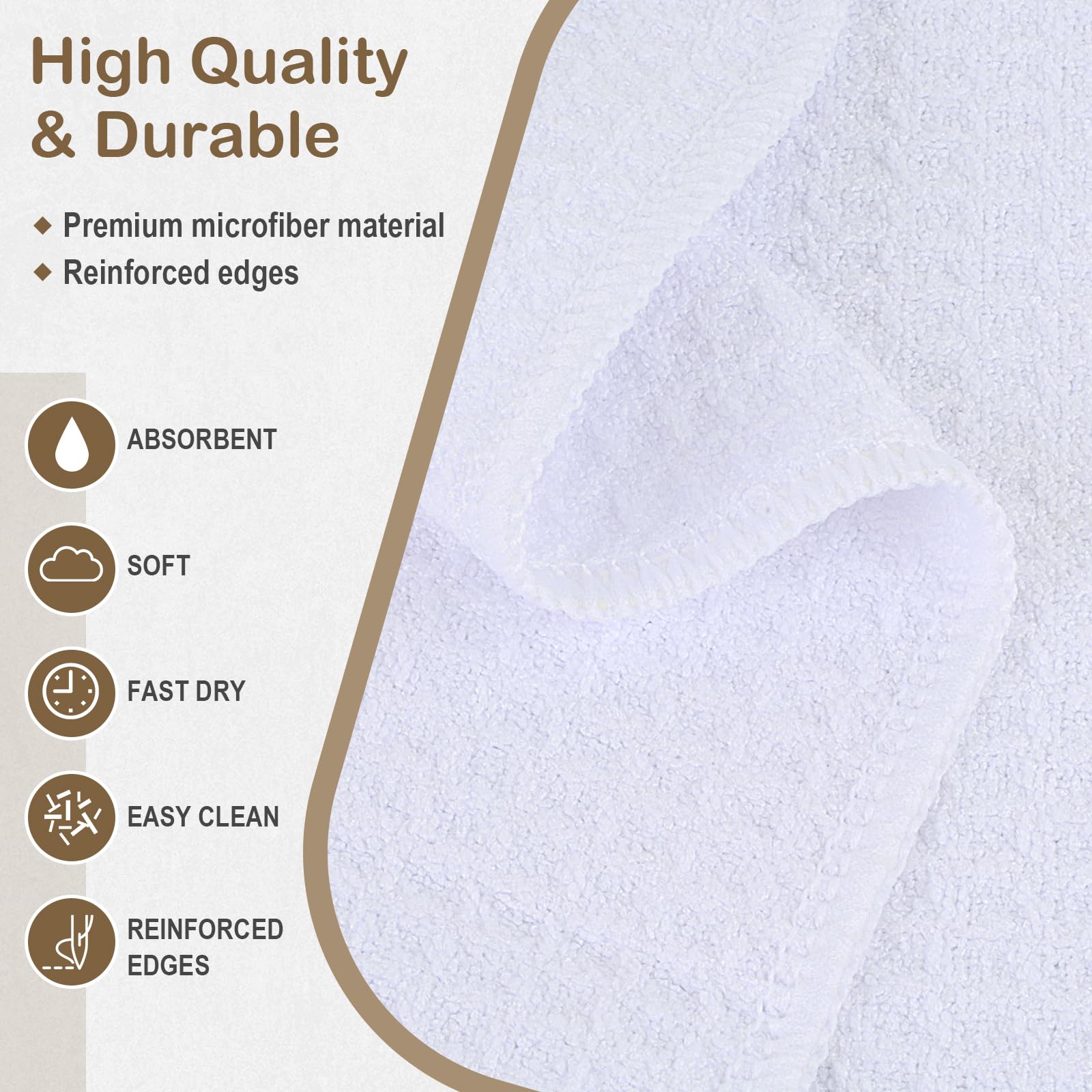 SINLAND Kitchen Towels Premium Sublimation Blank Towels Fast Drying Tea Towel Polyester Dish Towels for Drying Dishes16 Inch X 24 Inch 10 Pack White