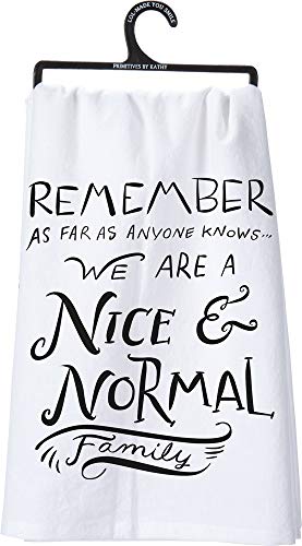 Primitives by Kathy 25260 LOL Made You Smile Dish Towel, Cotton, 28" by 28", Nice and Normal