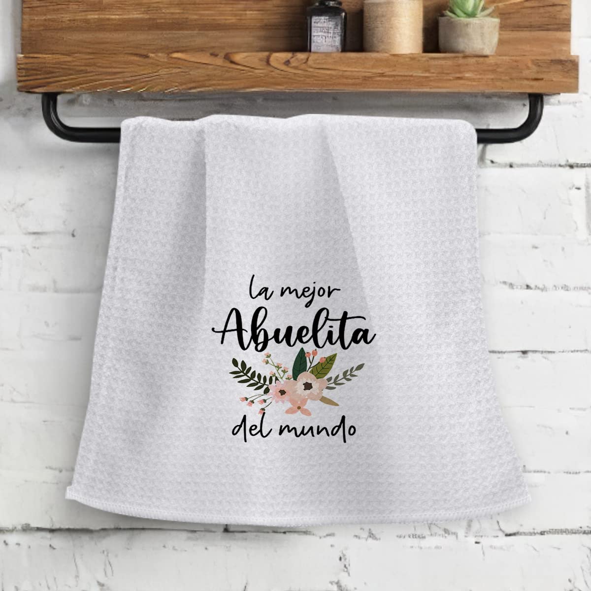 OHSUL La Mejor Abuelita Del Mundo Spanish Highly Absorbent Kitchen Towels Dish Towels Dishcloth,World's Best Grandma Hand Towel Tea Towel for Bathroom Kitchen Decor,Grandma Birthday