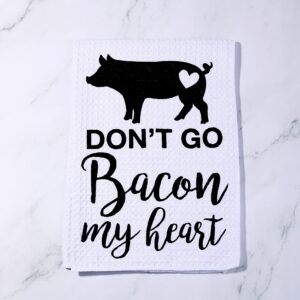 With Love From Julie Funny Kitchen Dish Towels Reusable White Drying Hand Towel Cloth Housewarming Gift I'm Baked Too