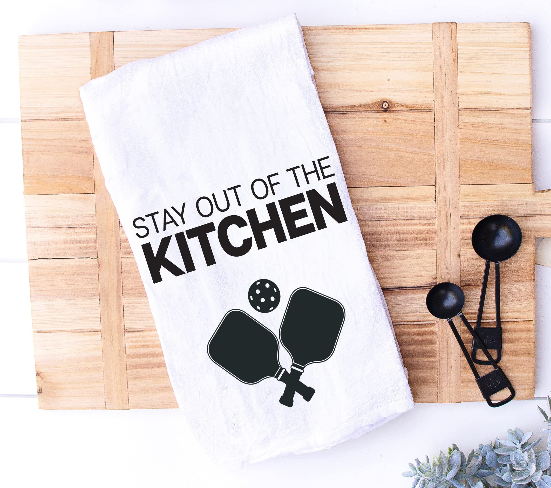 Funny Kitchen Towel - Pickleball Dish Cloth Set with Stay out of the Kitchen and Dink Responsibly Gift for Him or Her - Retirement - Christmas - Mothers Day - Fathers Day - Birthday (Dink/Kitchen Set)