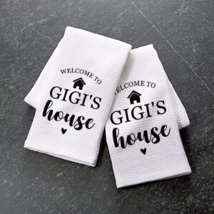 PXTIDY Gigi Gift Grandma Kitchen Towel Welcome to Gigi’s House Grandma Housewarming Gift (Welcome to Gigi's House)