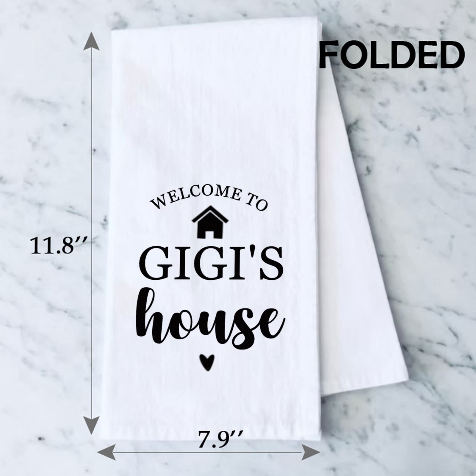 PXTIDY Gigi Gift Grandma Kitchen Towel Welcome to Gigi’s House Grandma Housewarming Gift (Welcome to Gigi's House)