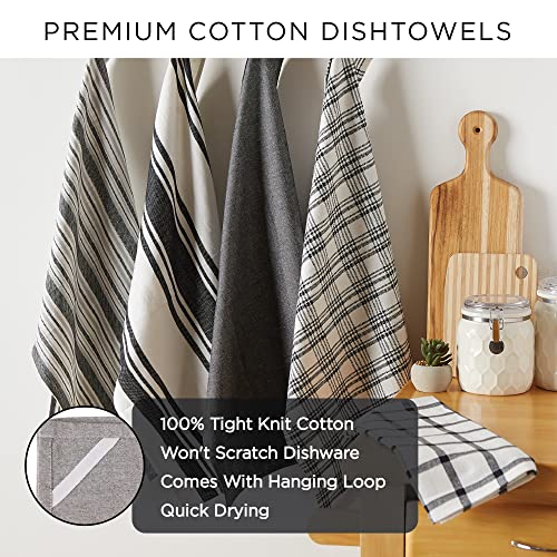 DII Everyday Collection Foodie Kitchen Set, Dishtowel & Dishcloth, Light Gray, 5 Piece