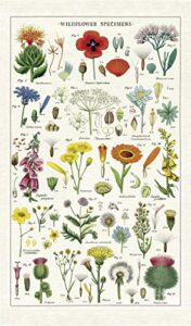 cavallini & co. wildflowers tea towel, multicolor