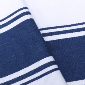 AMOUR INFINI Cotton Stripe Kitchen Towels Set of 4 Highly Absorbent, Super Soft, Quick Drying Dish Towels with Hanging Loop Oversized Washable Tea Towels (28x20 Inch - Blue)