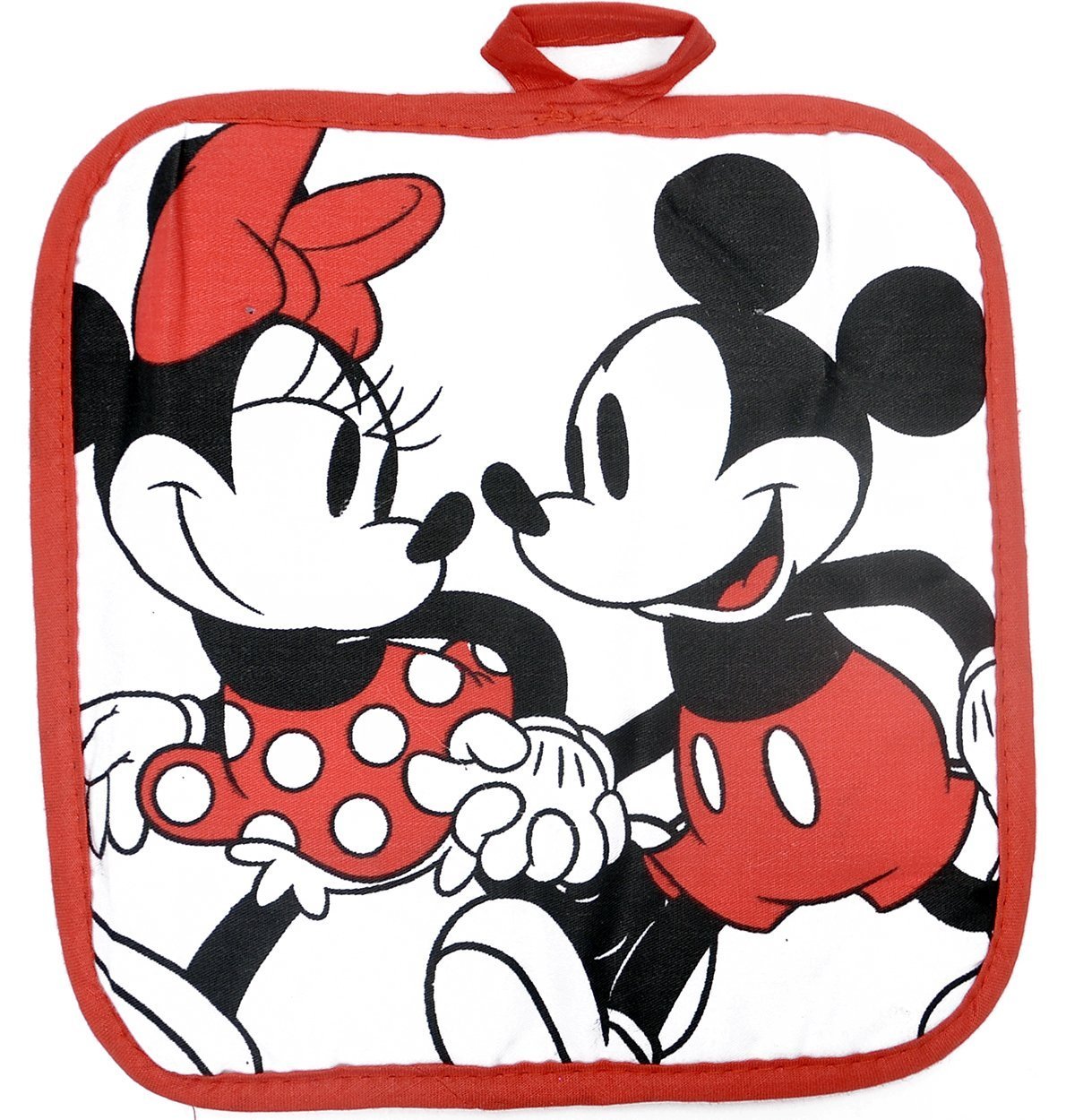 Disney Oven Mitt Pot Holder & Dish Towel 3 pc Kitchen Set (Mickey Minnie Red)