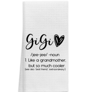 OHSUL Gigi Definition Highly Absorbent Kitchen Towels Dish Towels Dishcloth,Gigi Hand Towels Tea Towel for Bathroom Kitchen Decor,Grandma Gigi Birthday Gifts