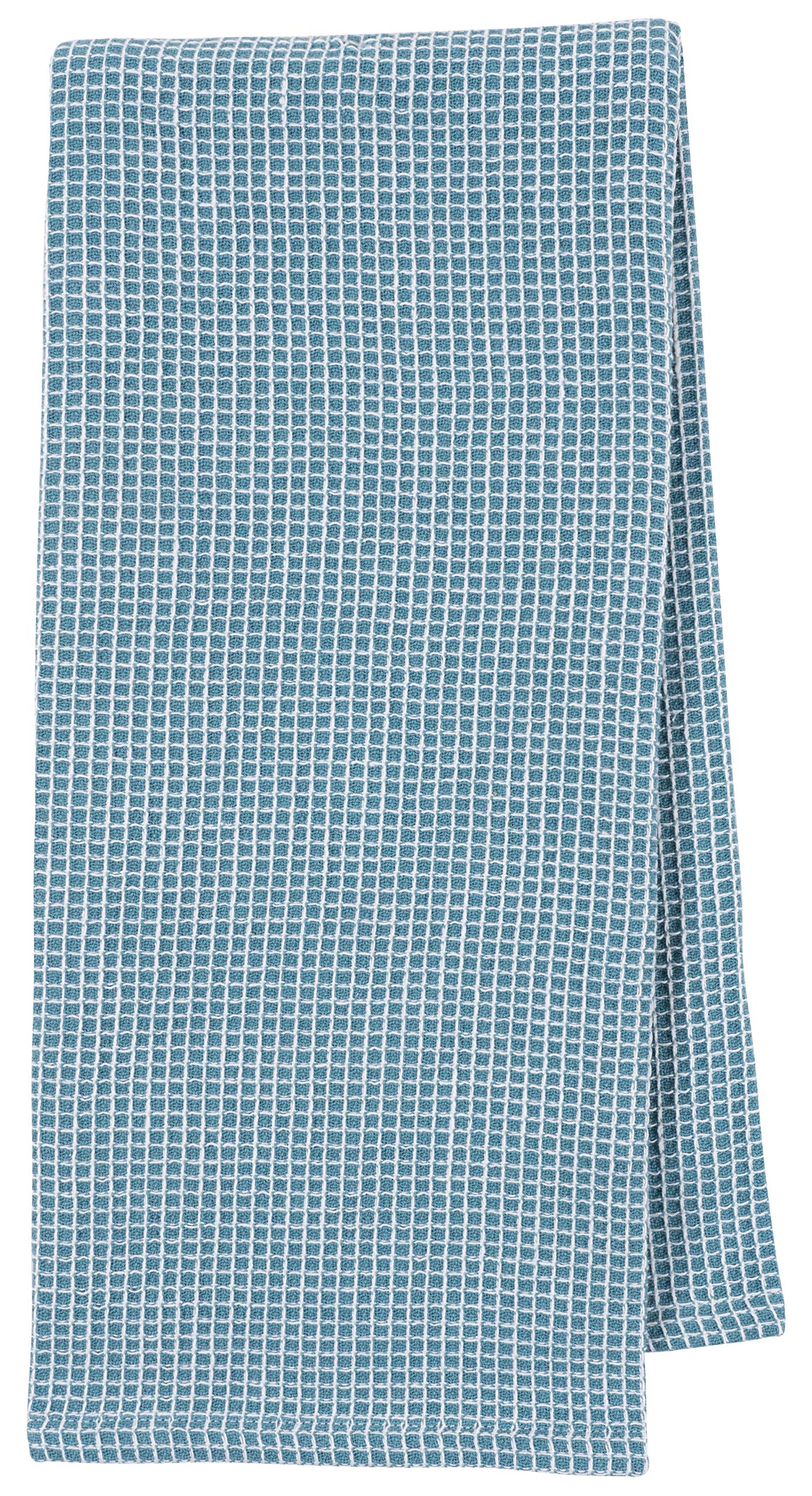 KAF Home Set of 4 Centerband and Waffle Flat Kitchen Towels | 18 x 28 Inch Absorbent, Durable, Soft, and Beautiful Kitchen Towels | Perfect for Messes and Drying Dishes - Teal