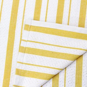 COTTON CRAFT Oversized Kitchen Towels -4 Pack 100% Cotton Basketweave Tea Dish Towels - Absorbent Reusable Low Lint Quick Dry - Cooking Drying Restaurant Bar Cleaning Cloth Napkin -20x30 Yellow Stripe