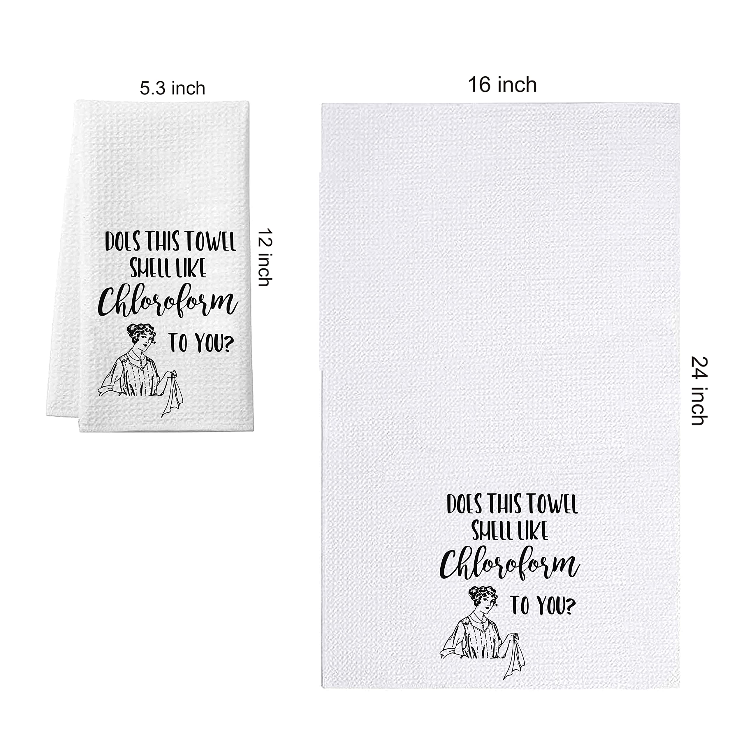 XIKAINUO Does This Towel Smell Like Chloroform to You Waffle Cotton Kitchen Towels, Kitchen Decor Towel Flour Sack Towel Dish Towel for Mom Grandma Friends Christmas New Home Housewarming Gifts