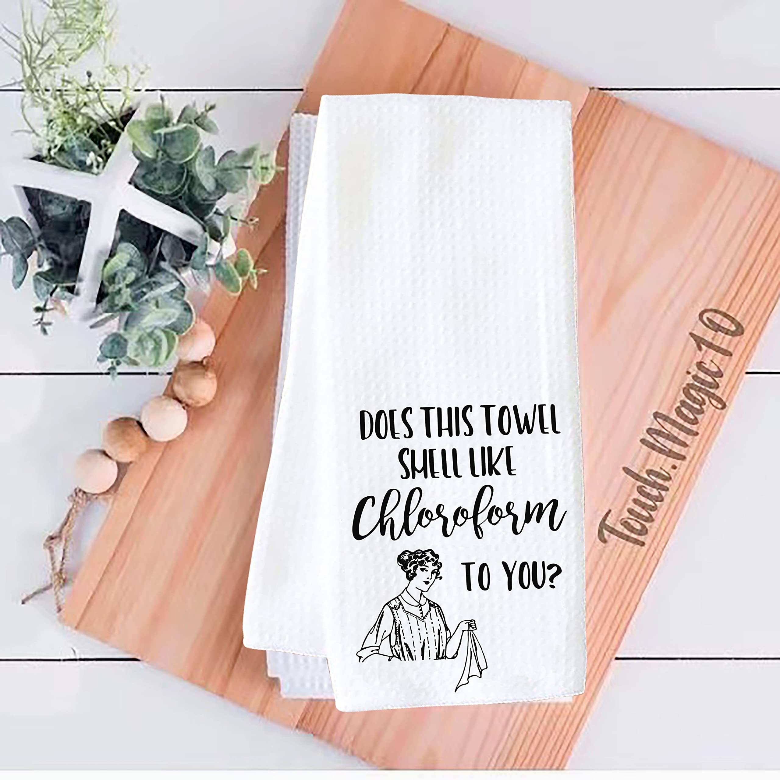 XIKAINUO Does This Towel Smell Like Chloroform to You Waffle Cotton Kitchen Towels, Kitchen Decor Towel Flour Sack Towel Dish Towel for Mom Grandma Friends Christmas New Home Housewarming Gifts