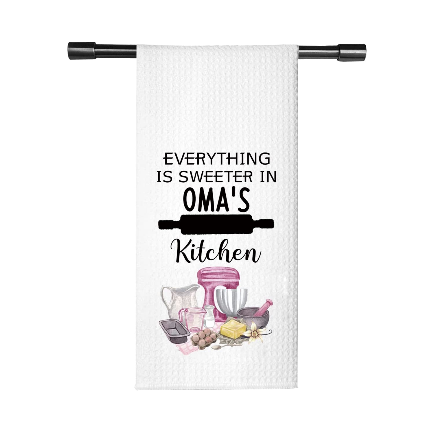 TSOTMO Oma Gift Oma Everything is Sweeter in Oma’s Kitchen Grandma Kitchen Towel Dish Towel (Sweeter OMA)