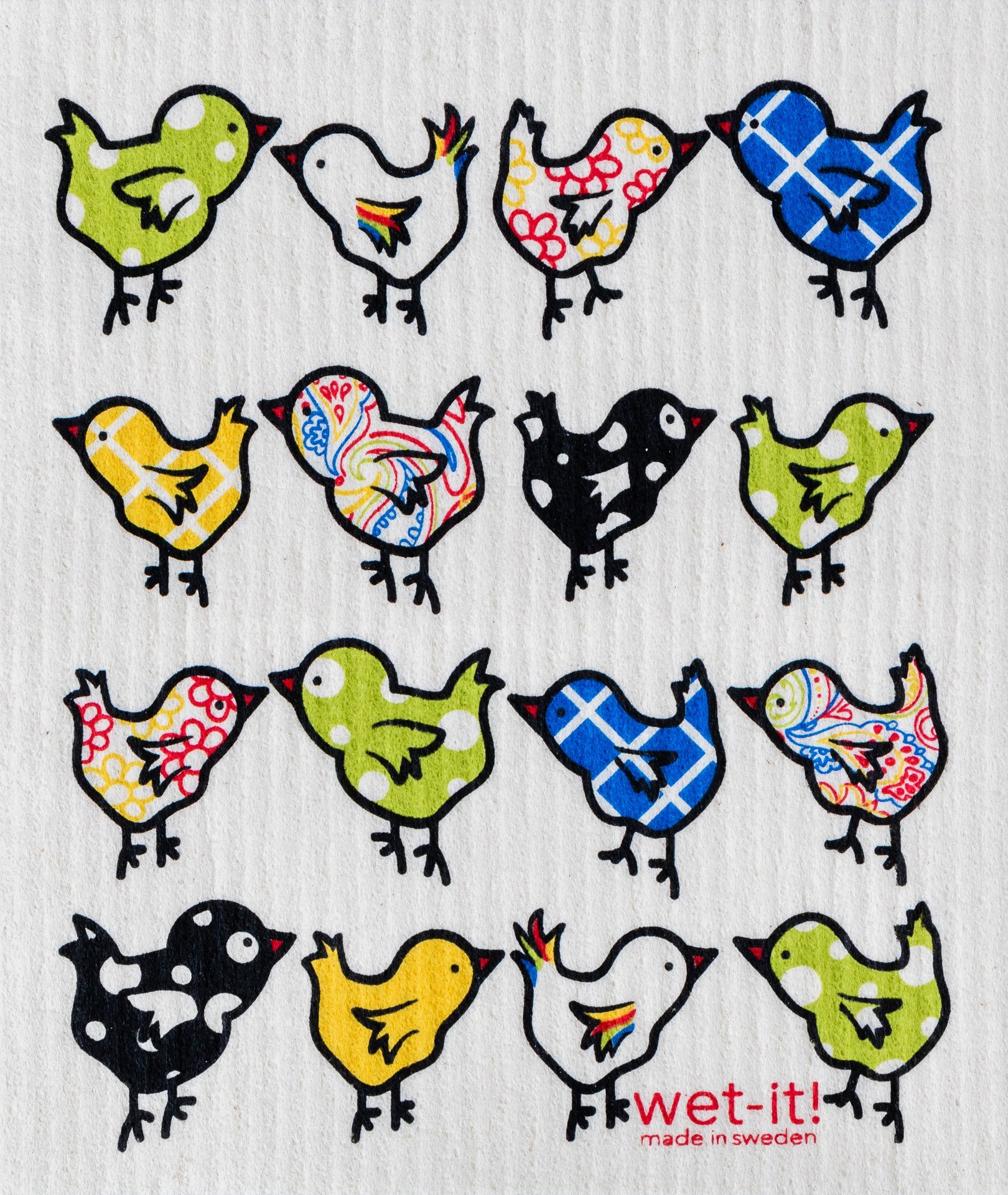 Wet-It! Swedish Dishcloth Set (Chickens Set 3)