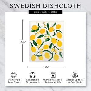 DII Swedish Dishcloths for Kitchen & Cleaning, Reusable, Machine Washable & Dishwasher Safe, Biodegradable, 7.75 x 6.75, Bee Kind, 3 Piece