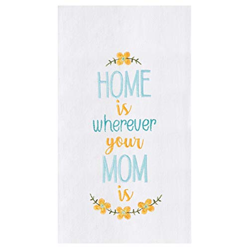 C&F 2 Piece Embroidered Mother's Day Kitchen Towel Set, Home is Wherever Your Mom is Towel and If Mother's were Flowers, I'd Pick You Flour Sack Towel