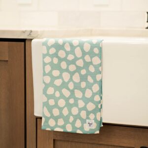 Desert Aqua 2 Pack || Not Your Ordinary Kitchen Towels || Dish Towels || Tea Towels || Waffle Weave Microfiber || Designer Prints || Highly Absorbent || Hanging Hook (Turquoise)