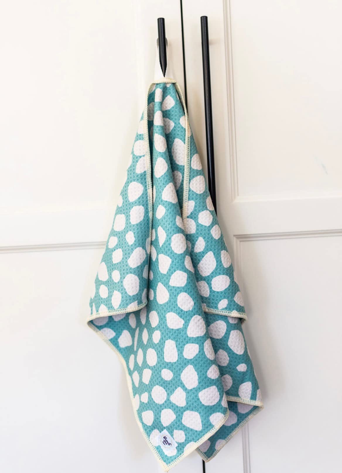 Desert Aqua 2 Pack || Not Your Ordinary Kitchen Towels || Dish Towels || Tea Towels || Waffle Weave Microfiber || Designer Prints || Highly Absorbent || Hanging Hook (Turquoise)