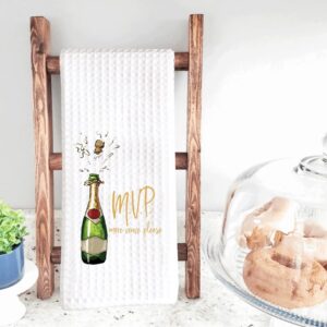 Funny Champagne Lover Gift Home Champagne Bar Decor Champagne Themed Flour Sack Kitchen Towel Dish Towel (MVP Towel)