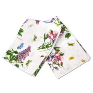 pimpernel botanic garden collection tea towel | quick drying cotton dish towel | multi-purpose absorbent kitchen towel with floral design | measures 18” x 29”