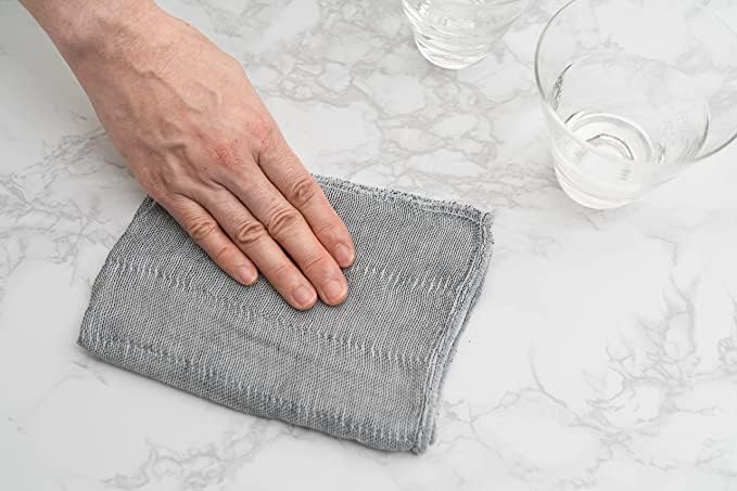 Shirayuki Japanese Kitchen Cloth Bincho Charcoal Blended. Made of Layered Fine Mesh Cloth. Dish Wipe, Table Wipe, Hand Wipe. Made in Japan. Bincotan Charcoal.