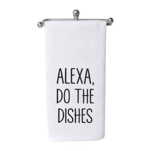 wcgxko funny kitchen towel alexa do the dishes housewarming gift hostess gift (do the dishes alexa)