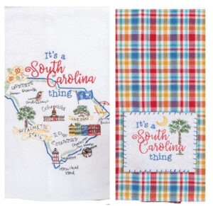 2 piece kay dee home state of south carolina embroidered kitchen towel bundle